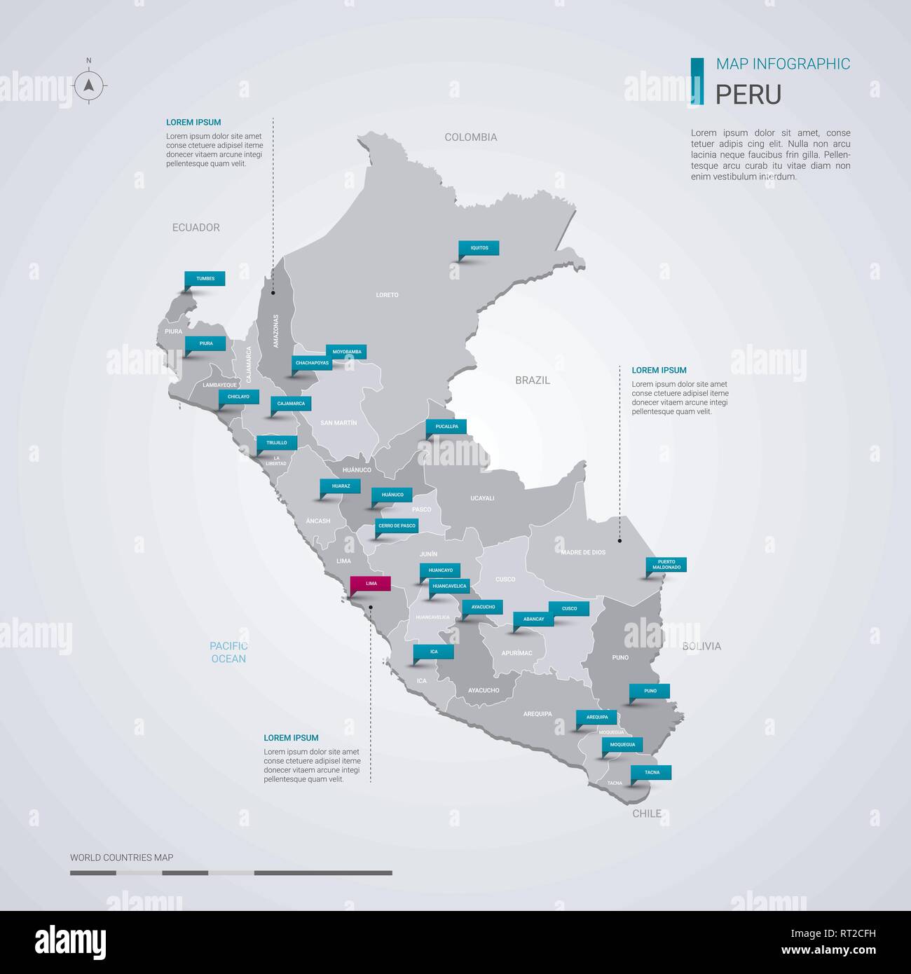 Mapa de las regiones del peru -Fotos und -Bildmaterial in hoher ...