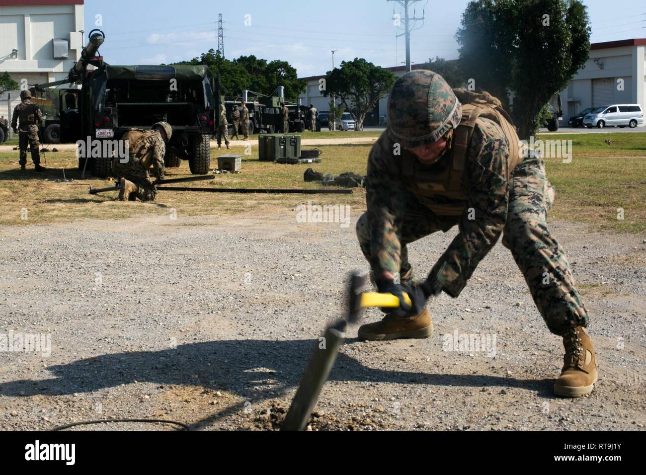 Marines mit Hauptsitz Bataillon, 3rd Marine Division arbeiten zusammen ...