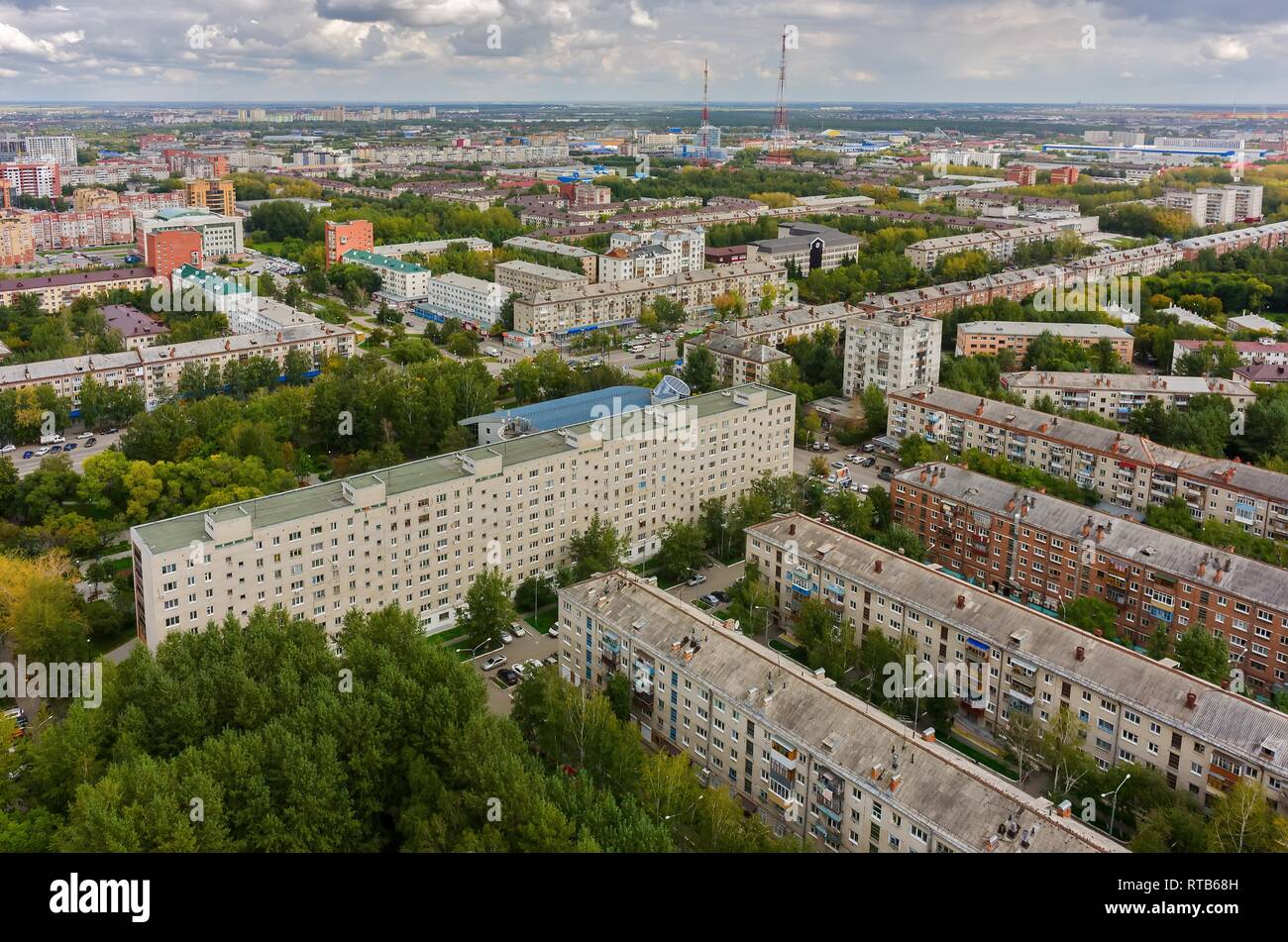 In Tjumen, Russland - 25. August 2015: Luftaufnahme auf schlafen ...