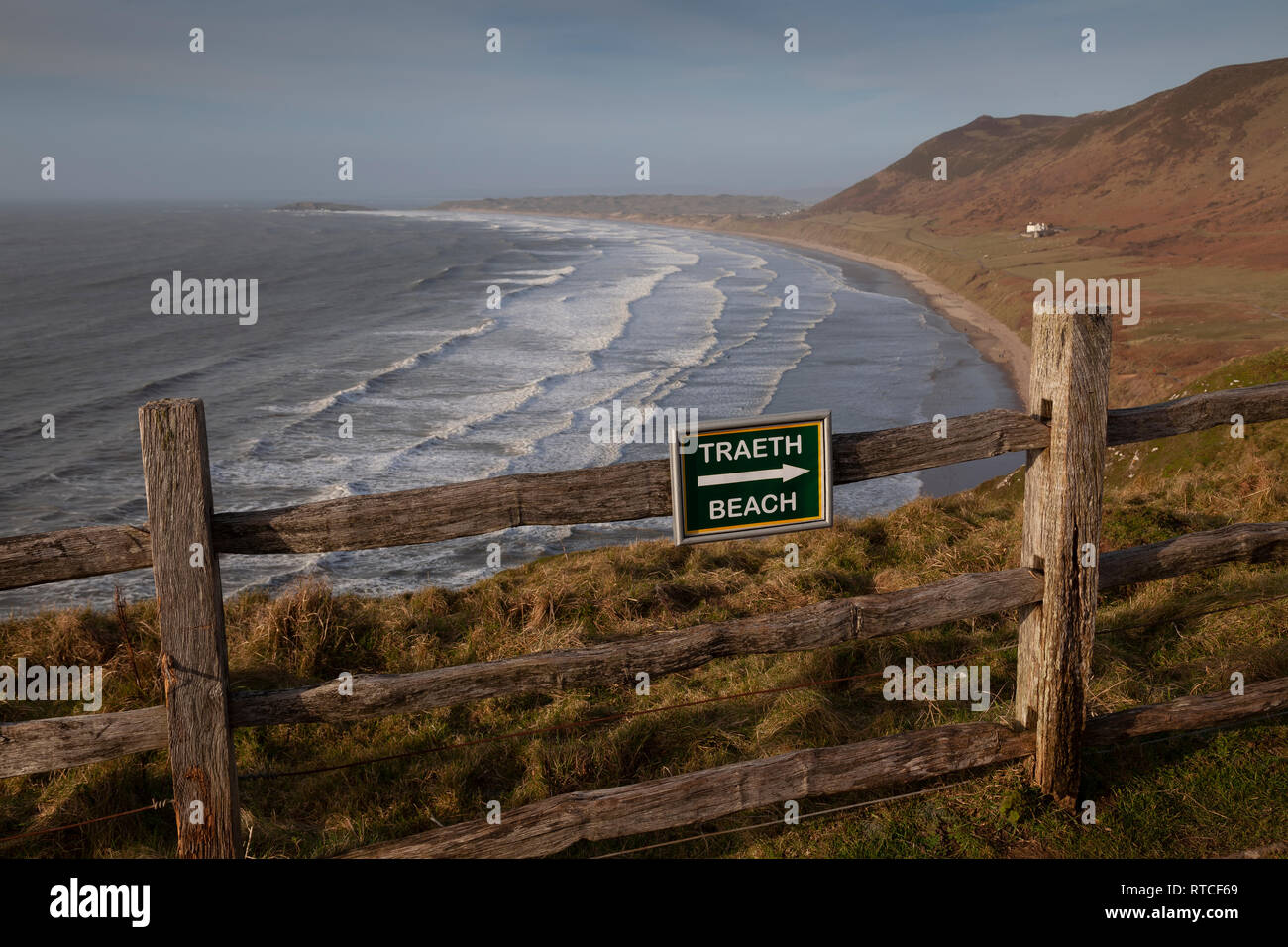 Zweisprachiges walisisches und englisches zeichen -Fotos und ...