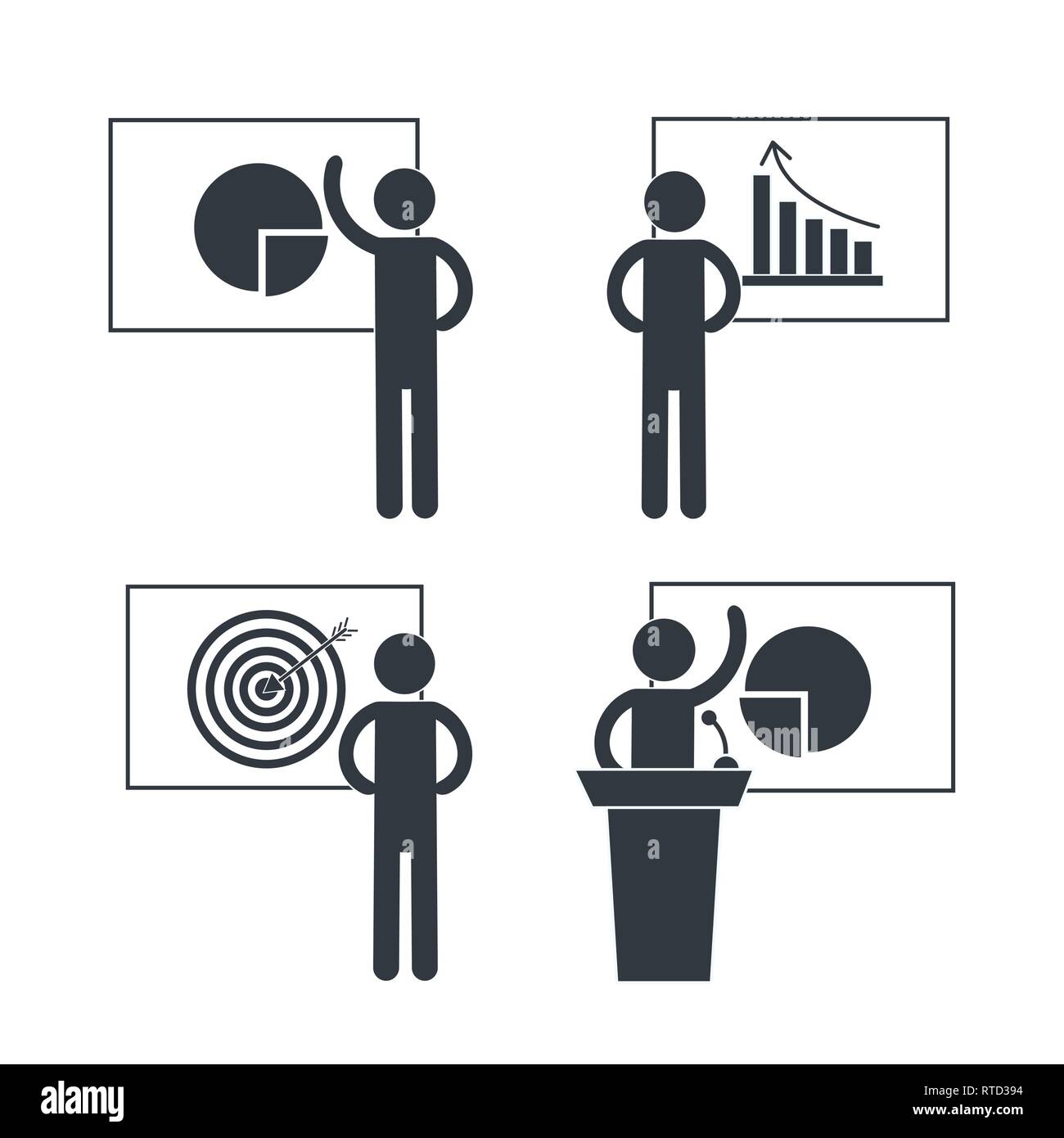 Ein Piktogramm Gruppe mit Statistik und Grafik Stock-Vektorgrafik - Alamy