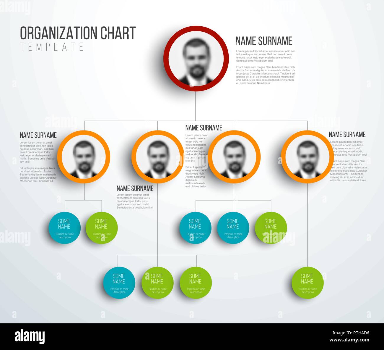 Minimalistisches Unternehmen Organisation Hierarchy chart Vorlage ...