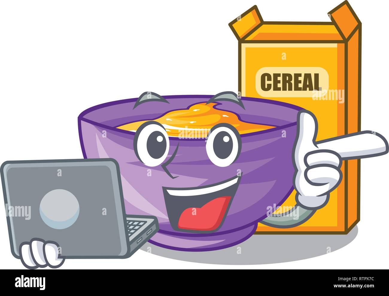 Breakfast cereal box cartoon Stock-Vektorgrafiken kaufen - Alamy