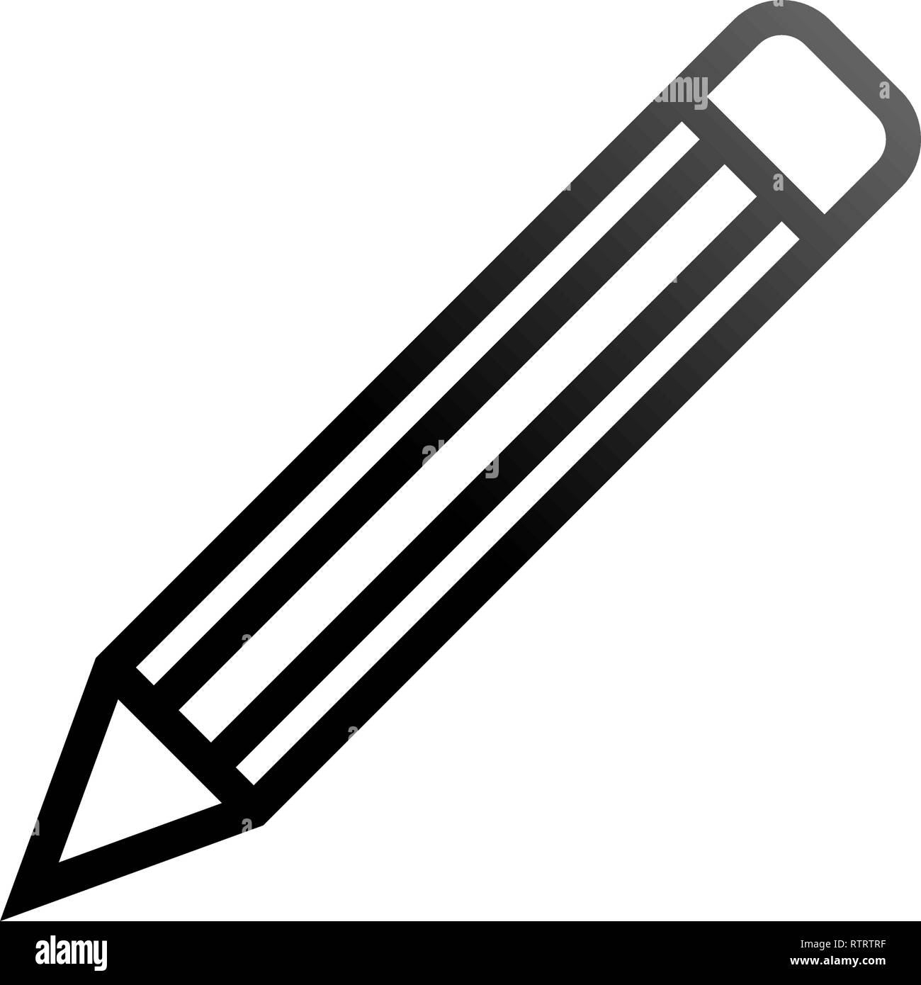 Bleistift Symbol-black gradient Umrisse, isoliert - Vector Illustration ...