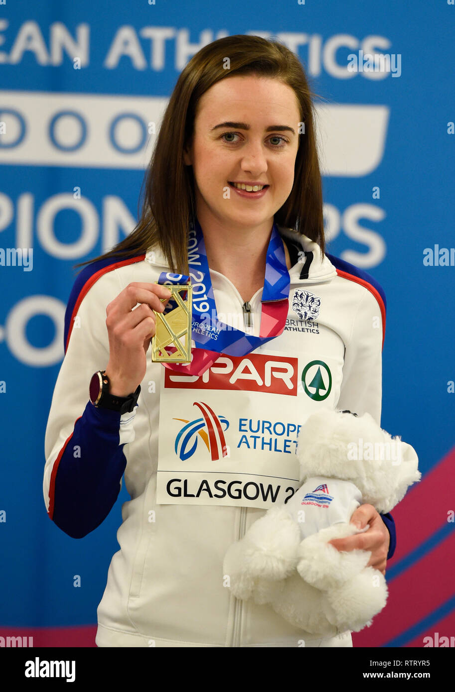 Großbritanniens Laura Muir Gewinner der Goldmedaille bei 3000 m ...
