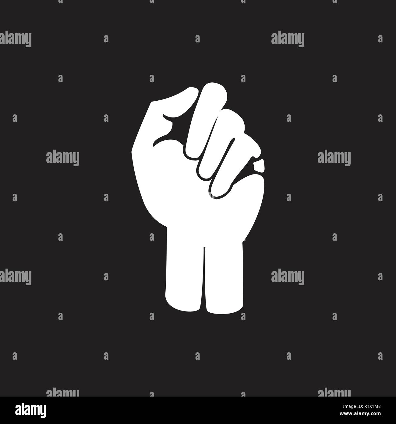 Hand Faust 3d Hand gezeichnet Symbol Vektor Stock-Vektorgrafik - Alamy