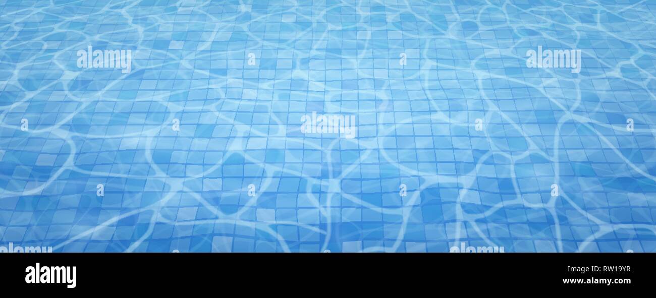 Schwimmbad unten caustics Welligkeit und Durchfluss mit Wellen ...
