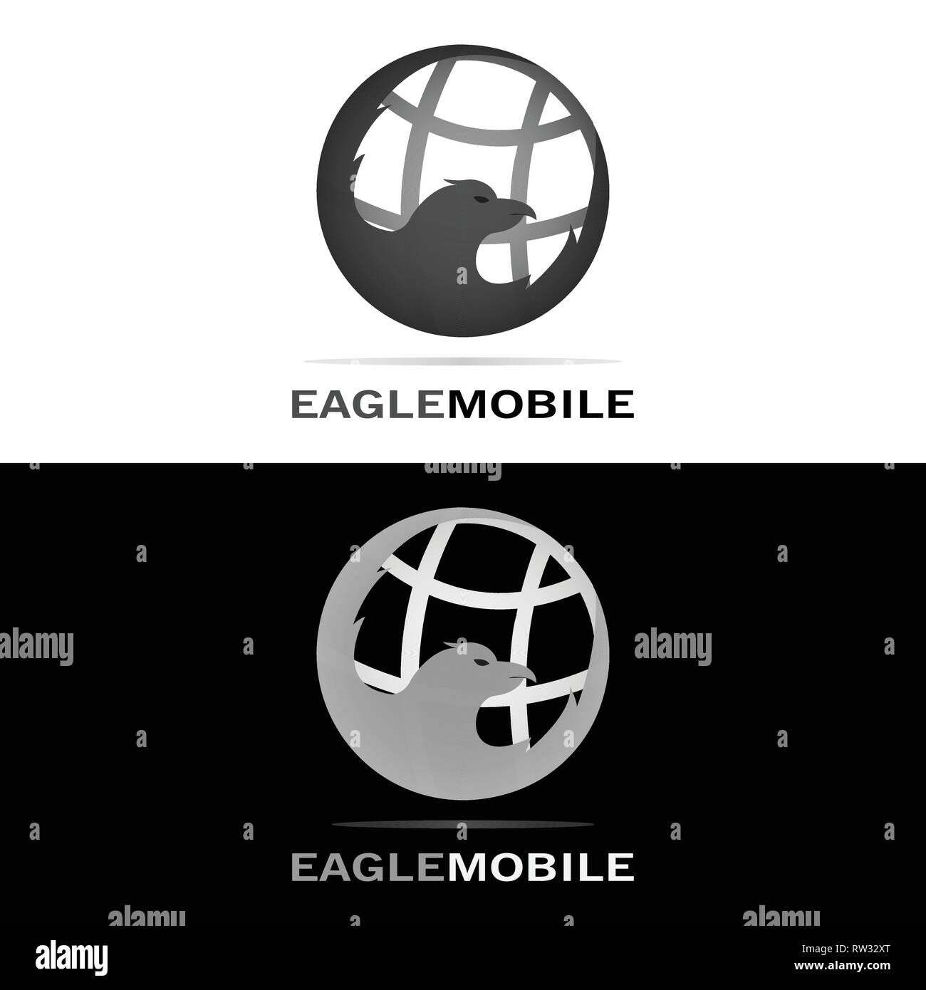 Dieses Logo zeigt einen Adler mit der Erde als Hintergrund. Dieses Logo ...
