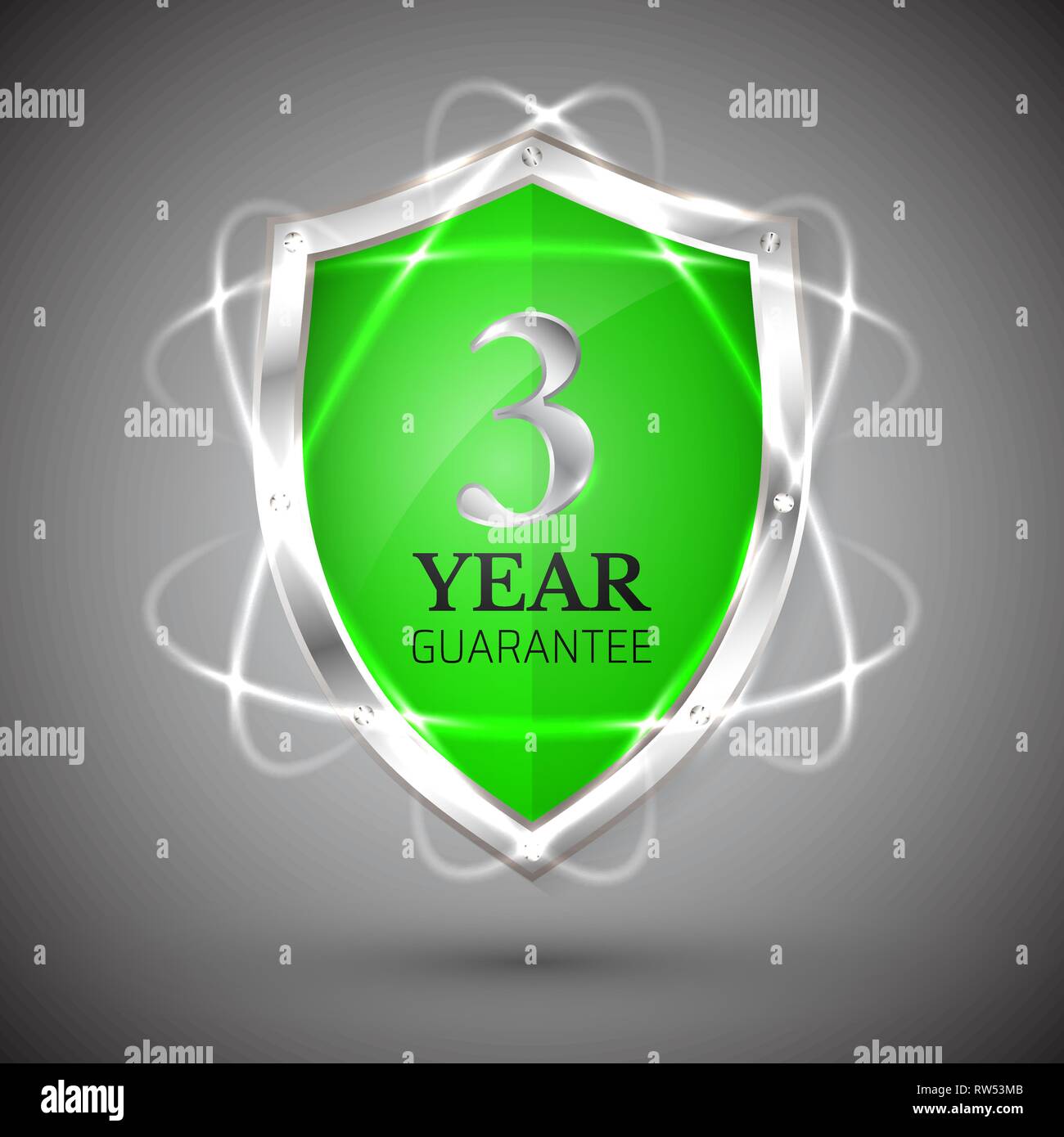 Schild mit einer Garantie 3 Jahre Symbol. Garantie Label ...