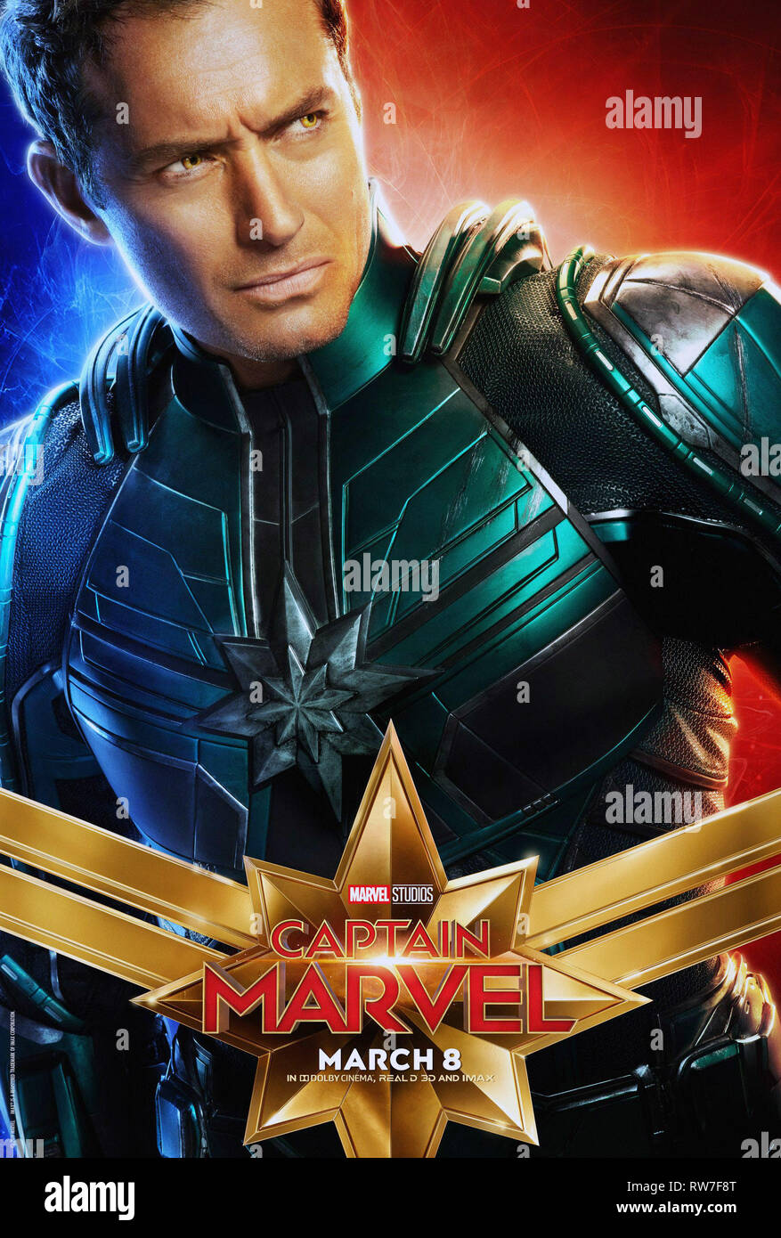CAPTAIN MARVEL, USA Charakter Poster, Jude Law als Mar-Vell, 2019 ...