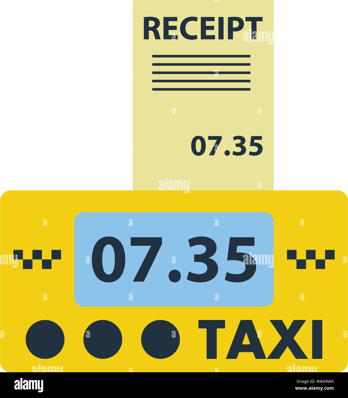 Taxameter mit Erhalt Symbol. Flache Farbgestaltung. Vector Illustration ...