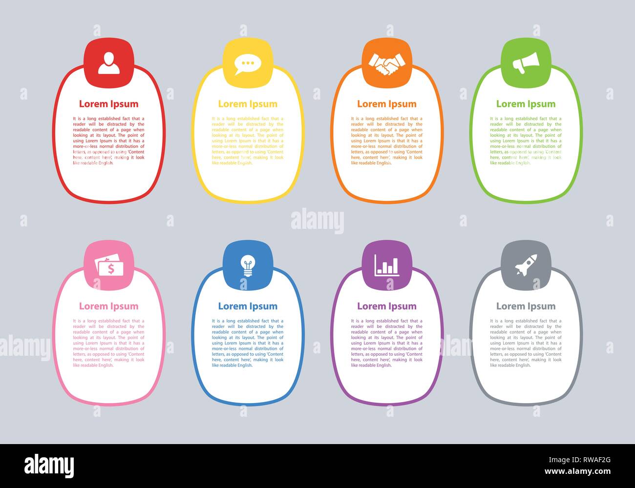 Infografik-Design Business Konzept Vektor-Illustration mit 8 Schritten ...