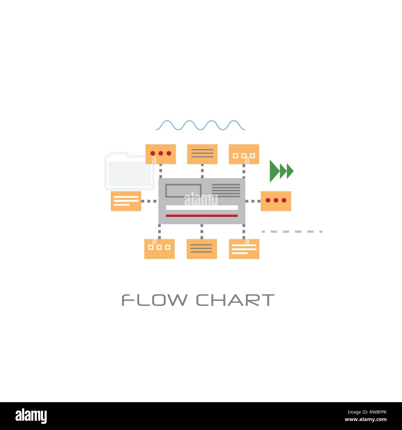 Infografik Organisation Data Flow Plan concept line style weißer ...
