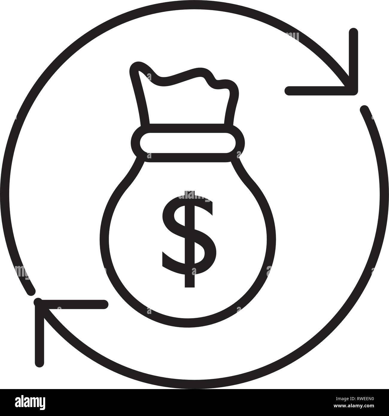 Geld sparen Symbol Cartoon Stock-Vektorgrafik - Alamy