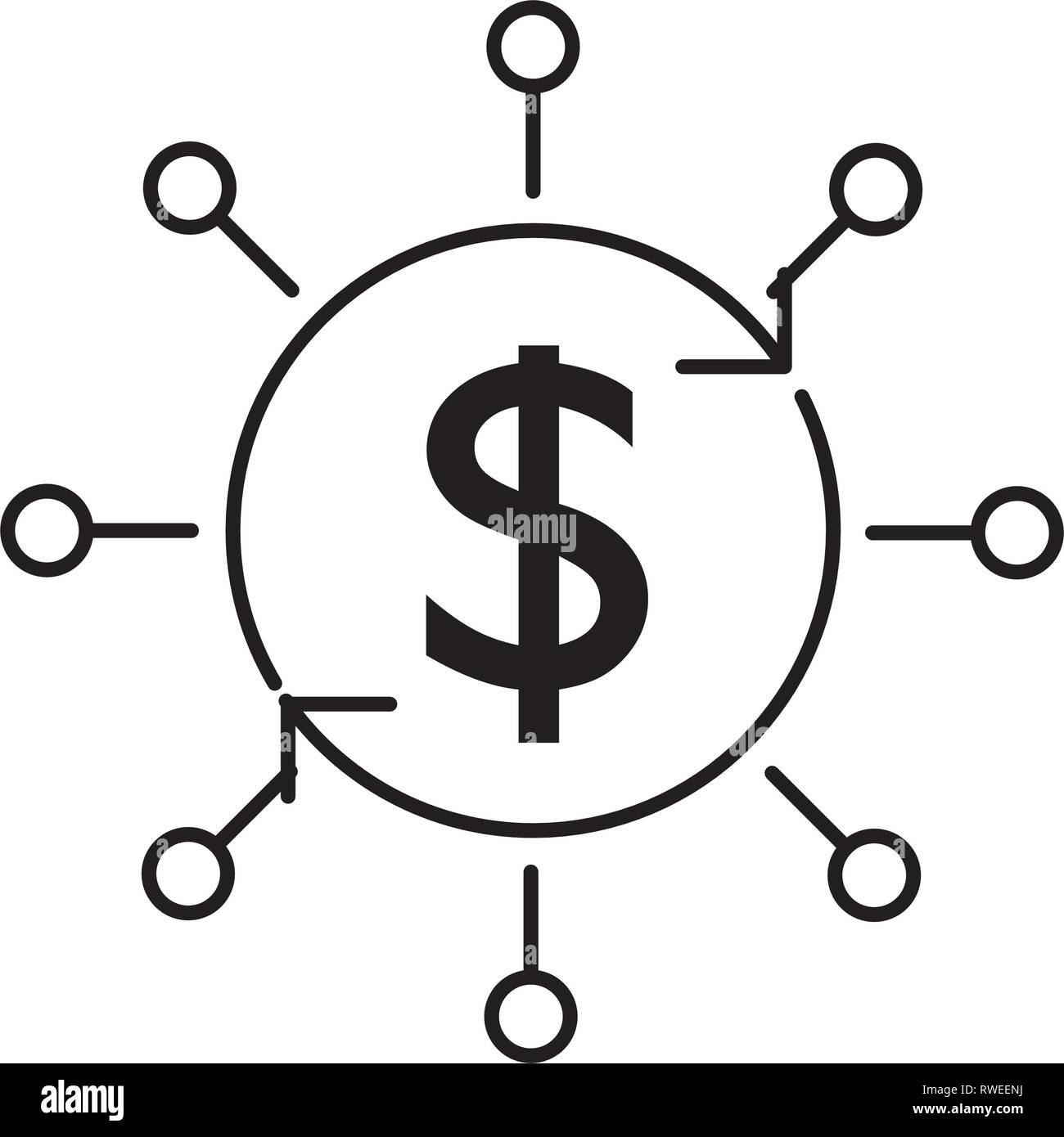 Geld sparen Symbol Cartoon Stock-Vektorgrafik - Alamy