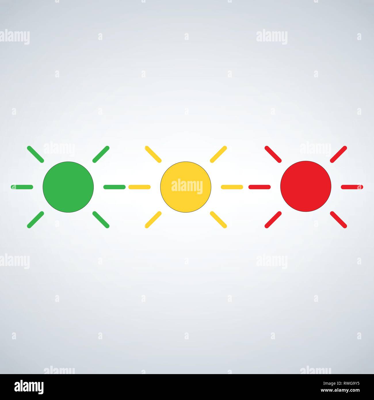 Led blinkt die Status-LED grün, gelb, rot. Vector Illustration auf ...