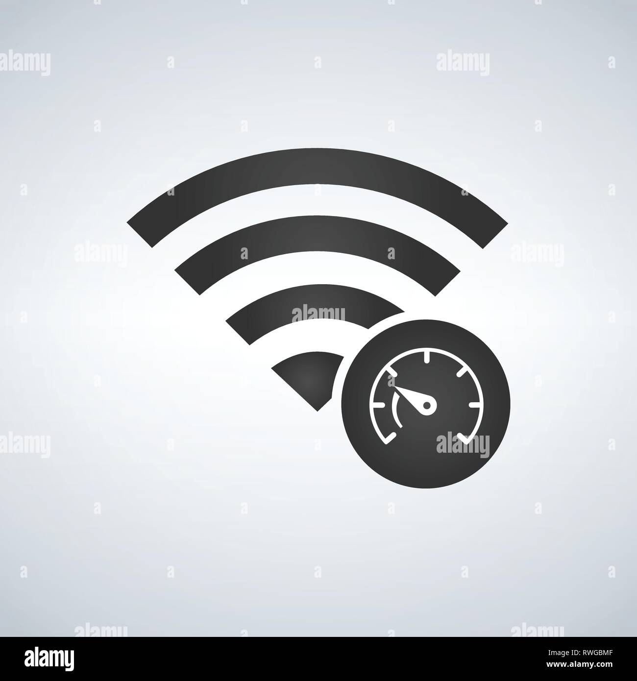 Wlan Verbindung signal Symbol mit Speed test Symbol im Kreis. Vector ...