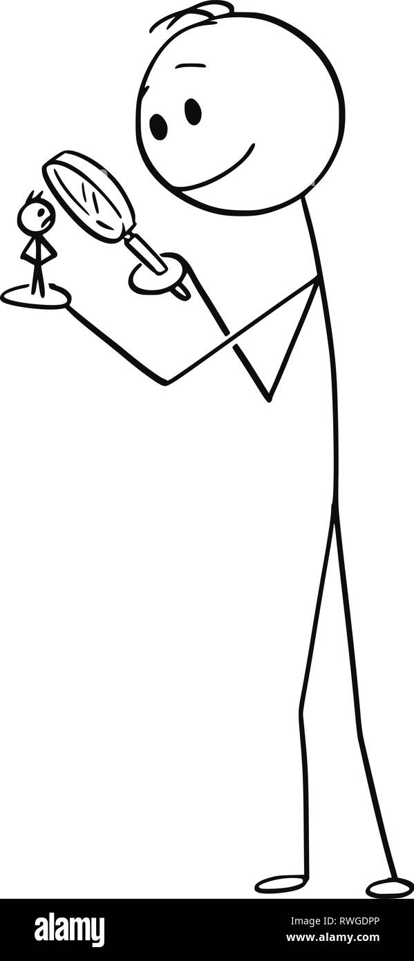 Lupe Cartoon Schwarz Und Weiß