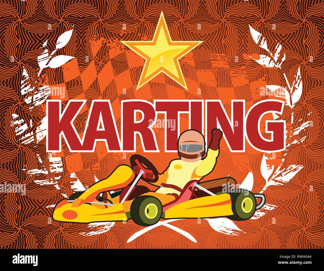 Karting sign go kart race Stock-Vektorgrafiken kaufen - Alamy