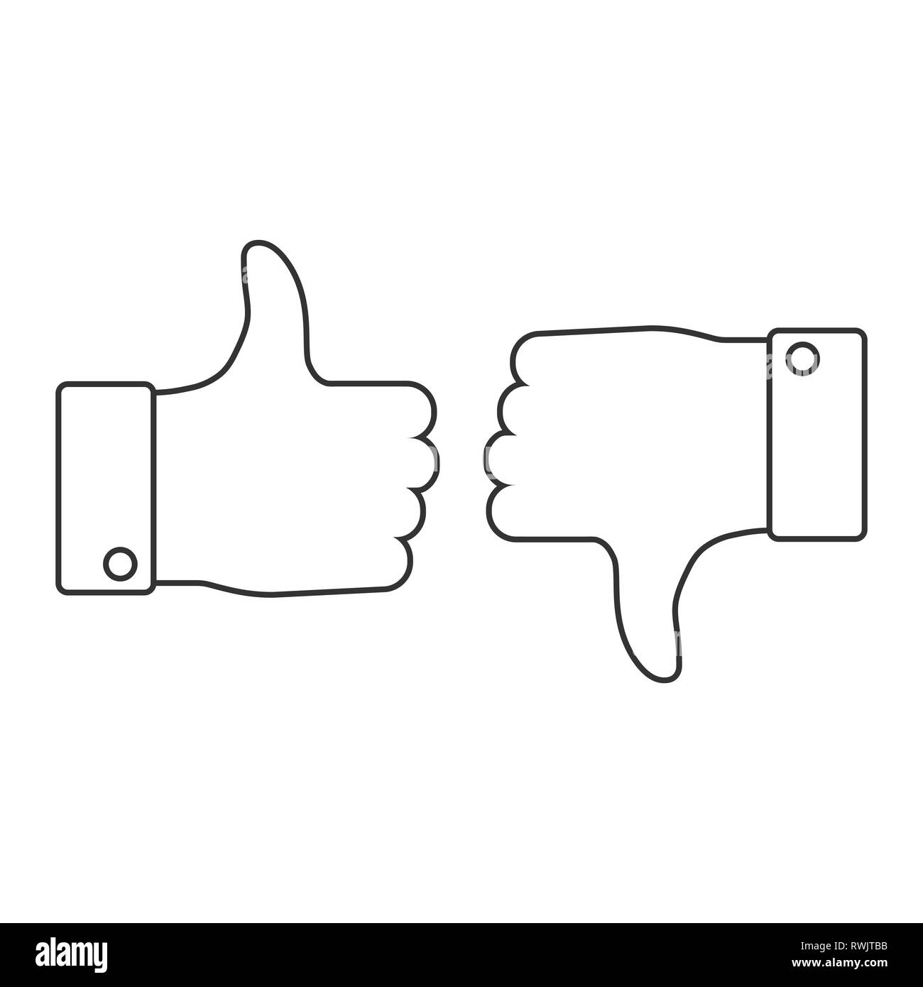 Gut, wie, Daumen hoch Symbol Vektor-illustration flach Stock ...