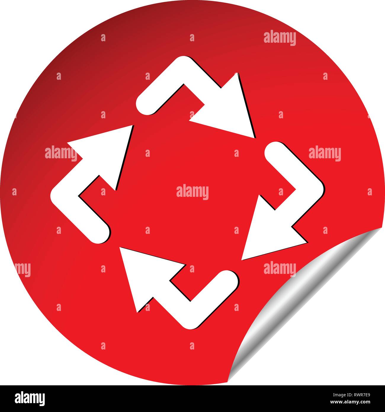 Das Symbol Kreisförmige Pfeile, drehende Pfeile. Im Uhrzeigersinn ...