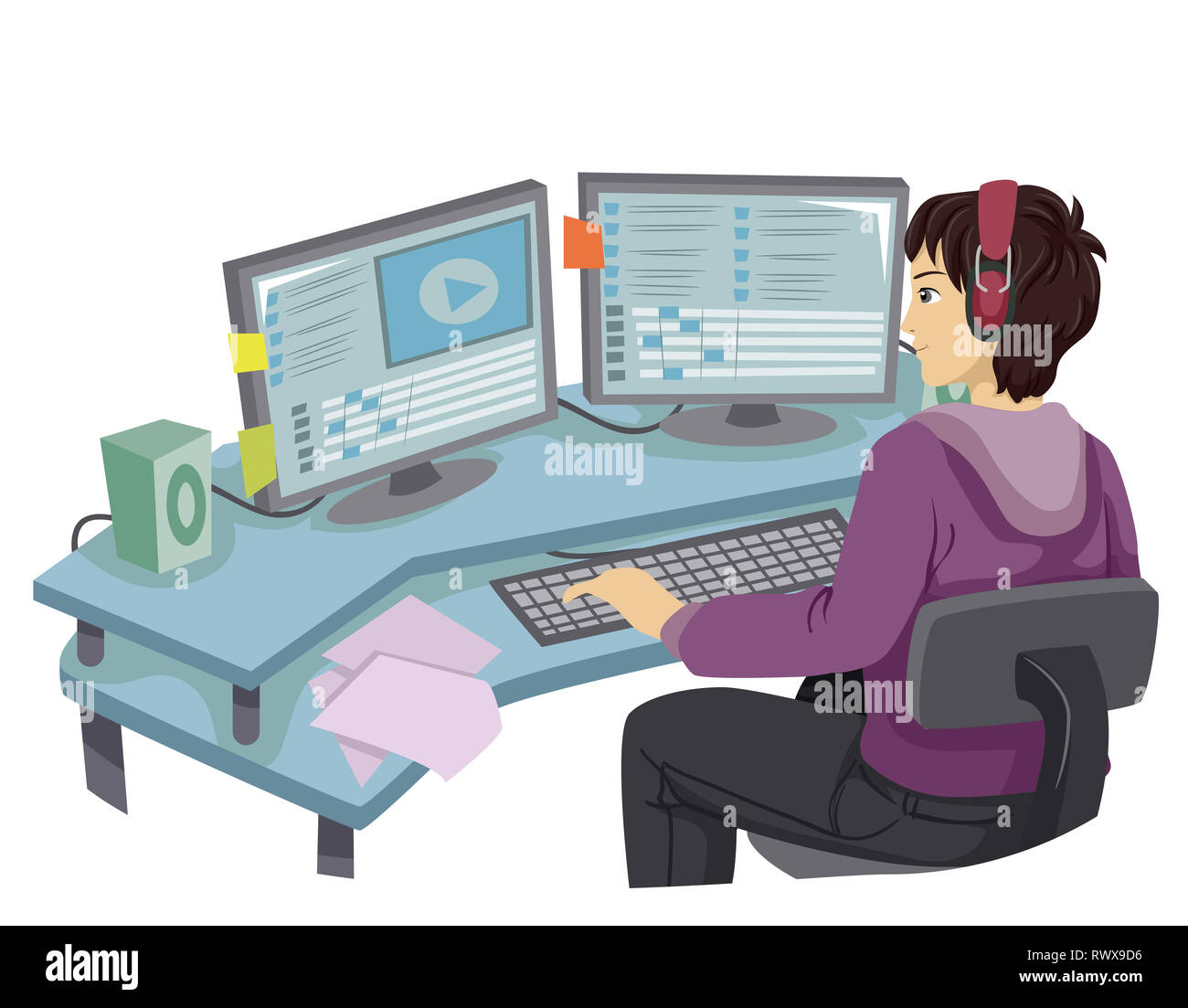 Cartoon Computer Technology Work Device Stockfotos und -bilder Kaufen ...