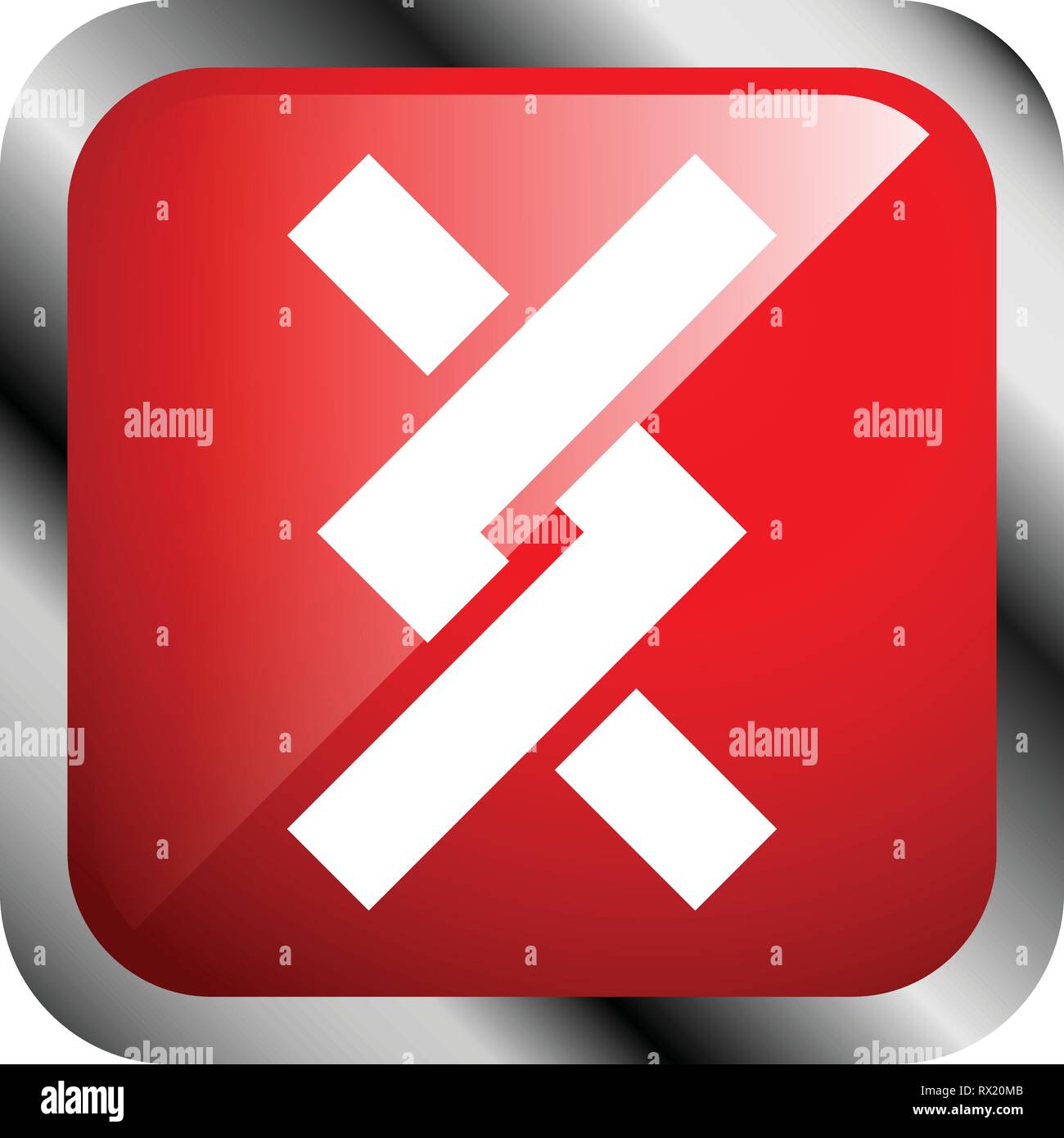 Überlappende/sich schneidende Linien Symbol geknotet. Vector ...