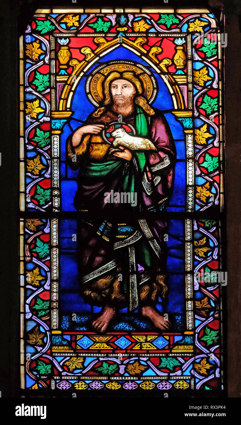 Der hl. Johannes der Täufer, Glasfenster in der Basilika von Santa ...