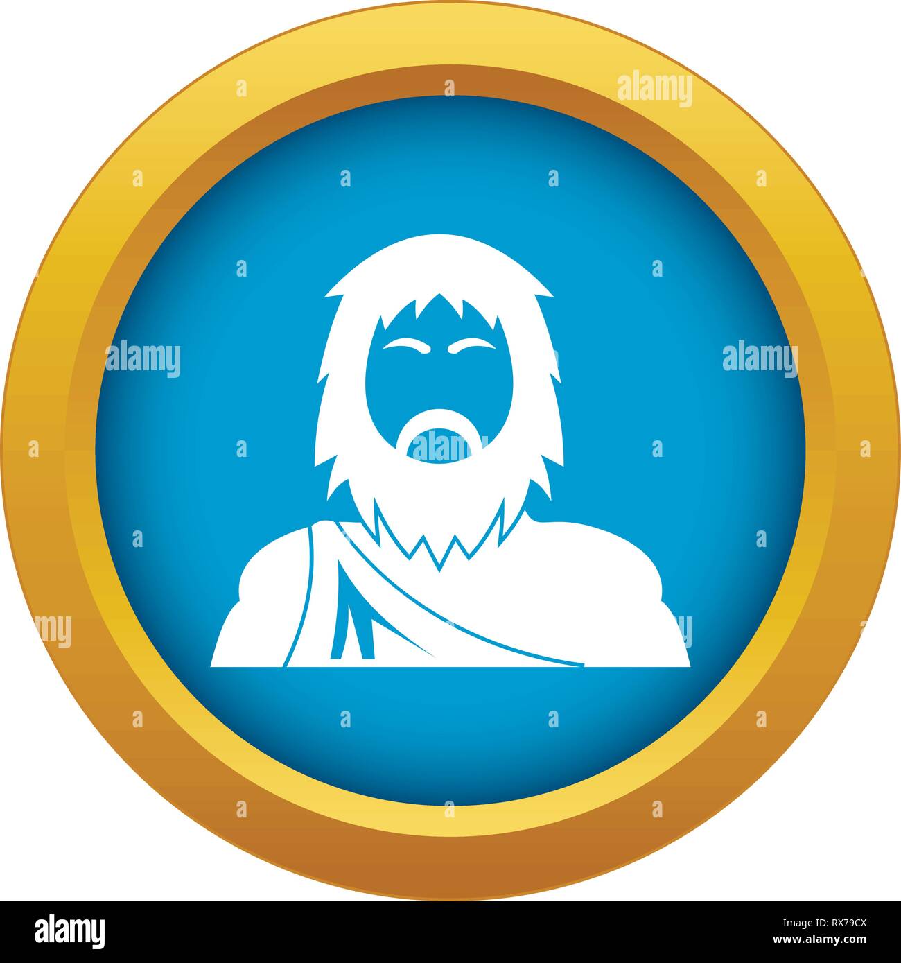 Neanderthal Symbol blau Vector isoliert Stock-Vektorgrafik - Alamy