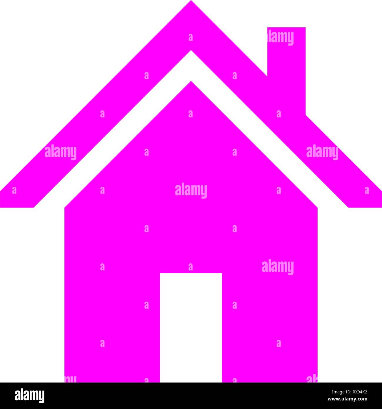 Home Symbol - Lila einfach, isoliert - Vector Illustration Stock ...