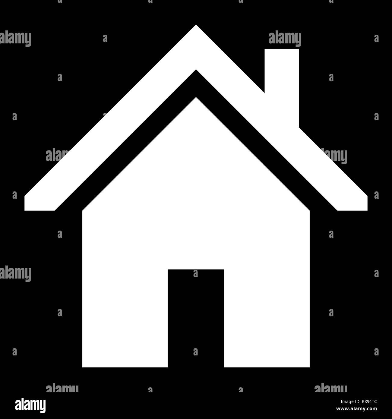 Home Symbol - weiß einfach, isoliert - Vector Illustration Stock ...