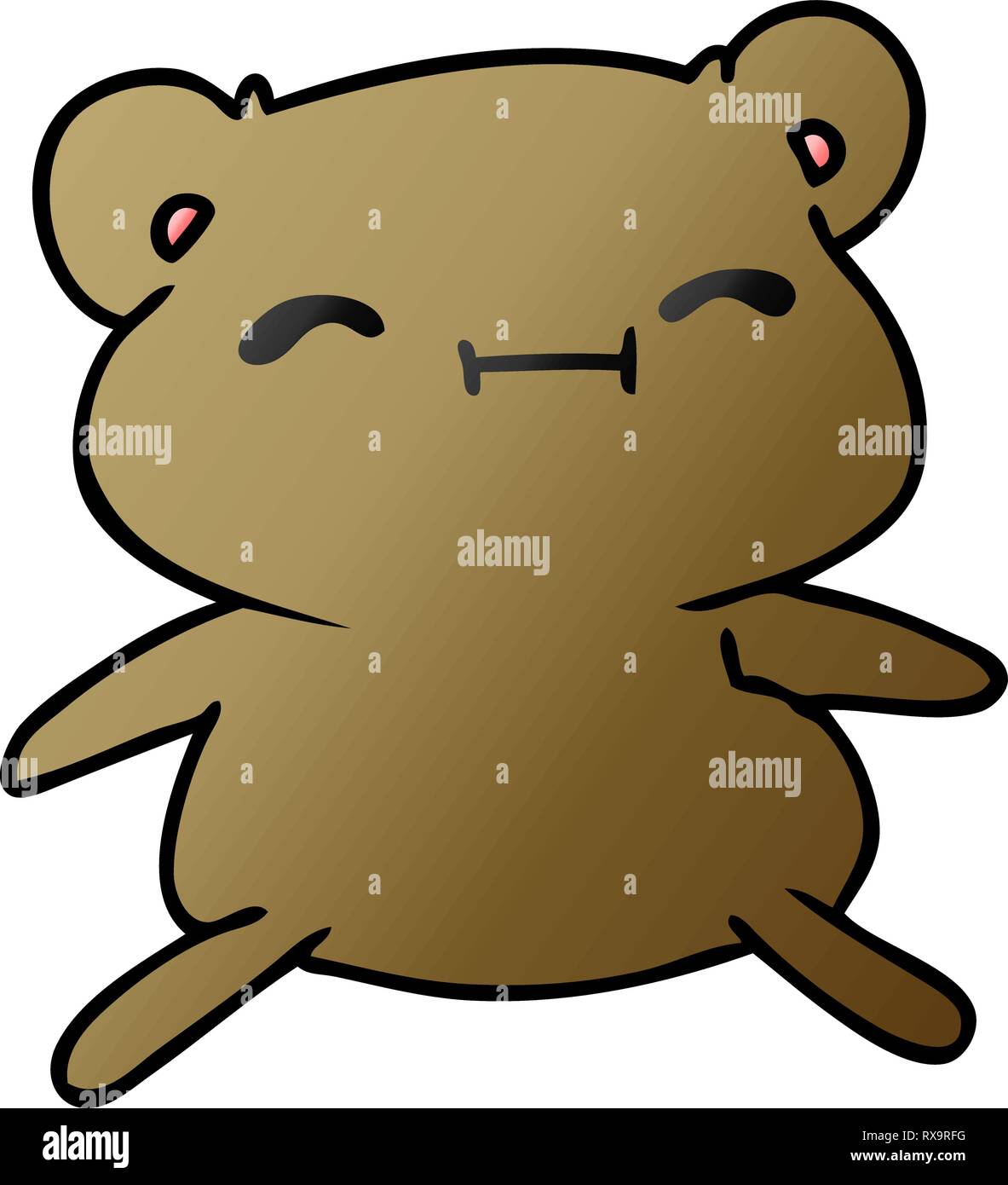 Gradient Cartoon Illustration kawaii Süß teddy bear Stock-Vektorgrafik ...