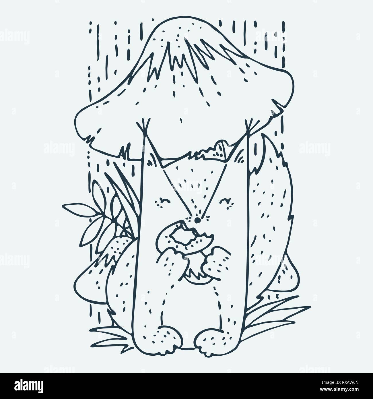 Cartoon happy cute champignon mushroom Stock-Vektorgrafiken kaufen ...