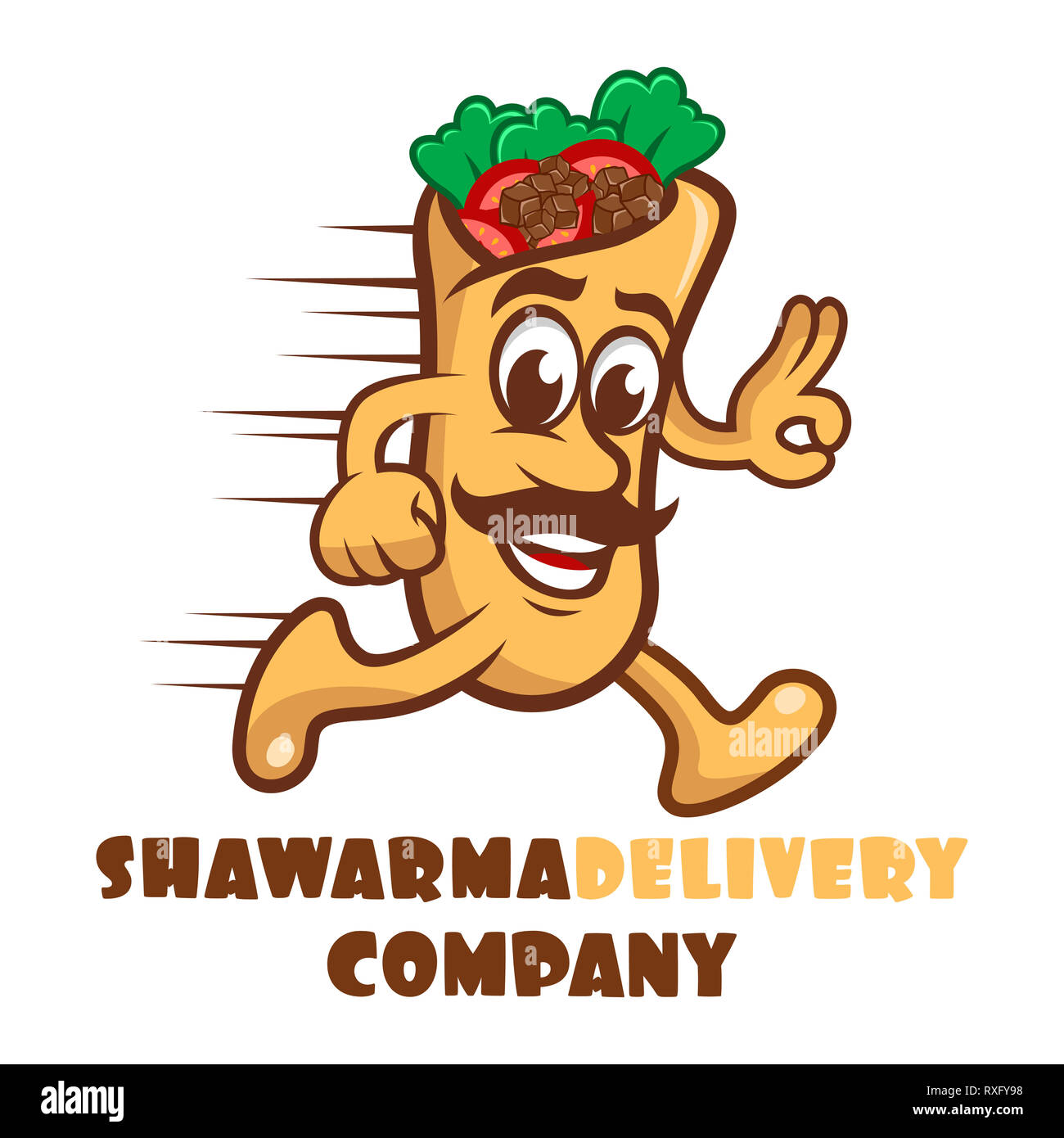 Zeichentrickfigur shawarma Logo Stockfotografie - Alamy