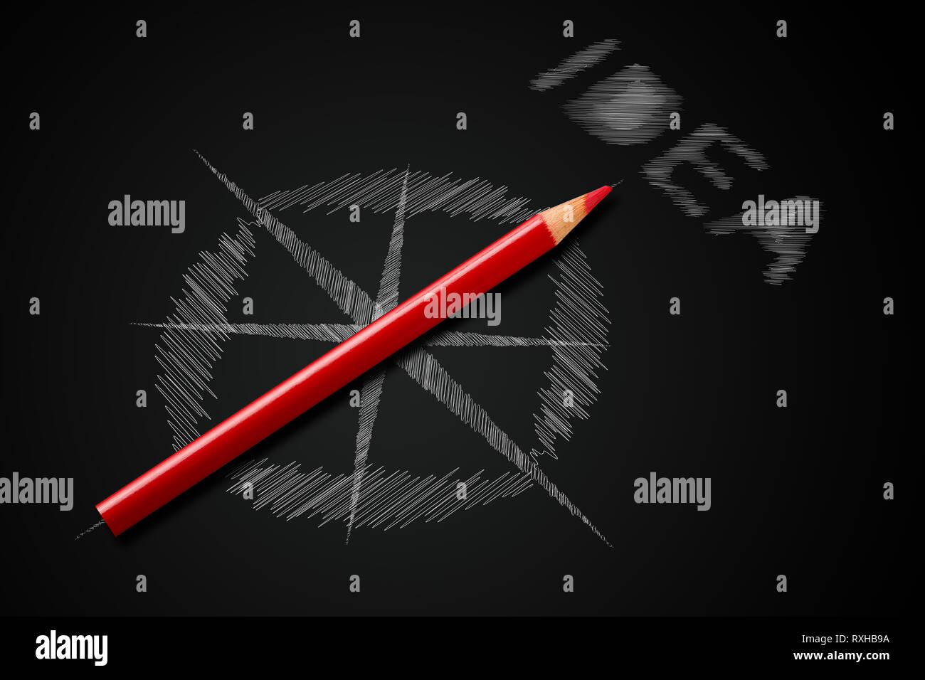 Compass needle pointing word success -Fotos und -Bildmaterial in hoher ...