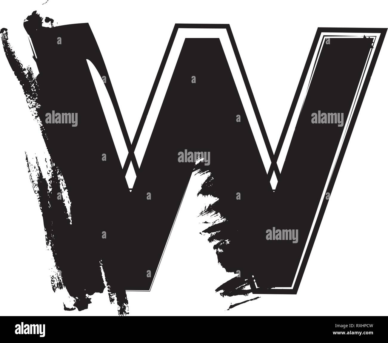 Kalligraphie schrift script font w Stock-Vektorgrafiken kaufen - Alamy