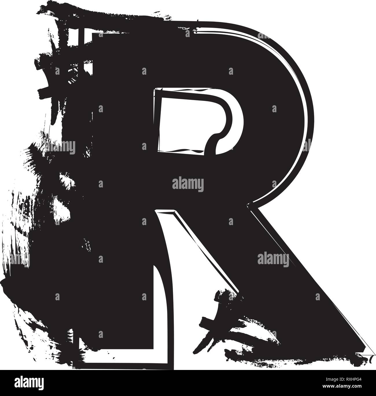 Kalligraphie schrift script font r Stock-Vektorgrafiken kaufen - Alamy