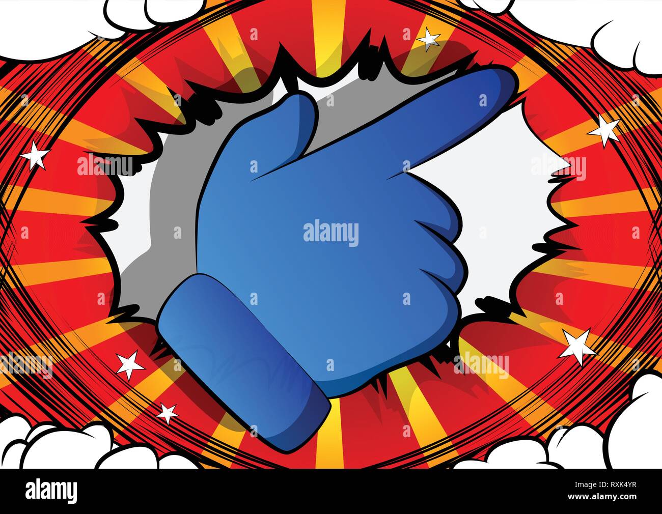 Vektor cartoon zeigende Hand. Illustrierte hand Ausdruck, Geste auf ...