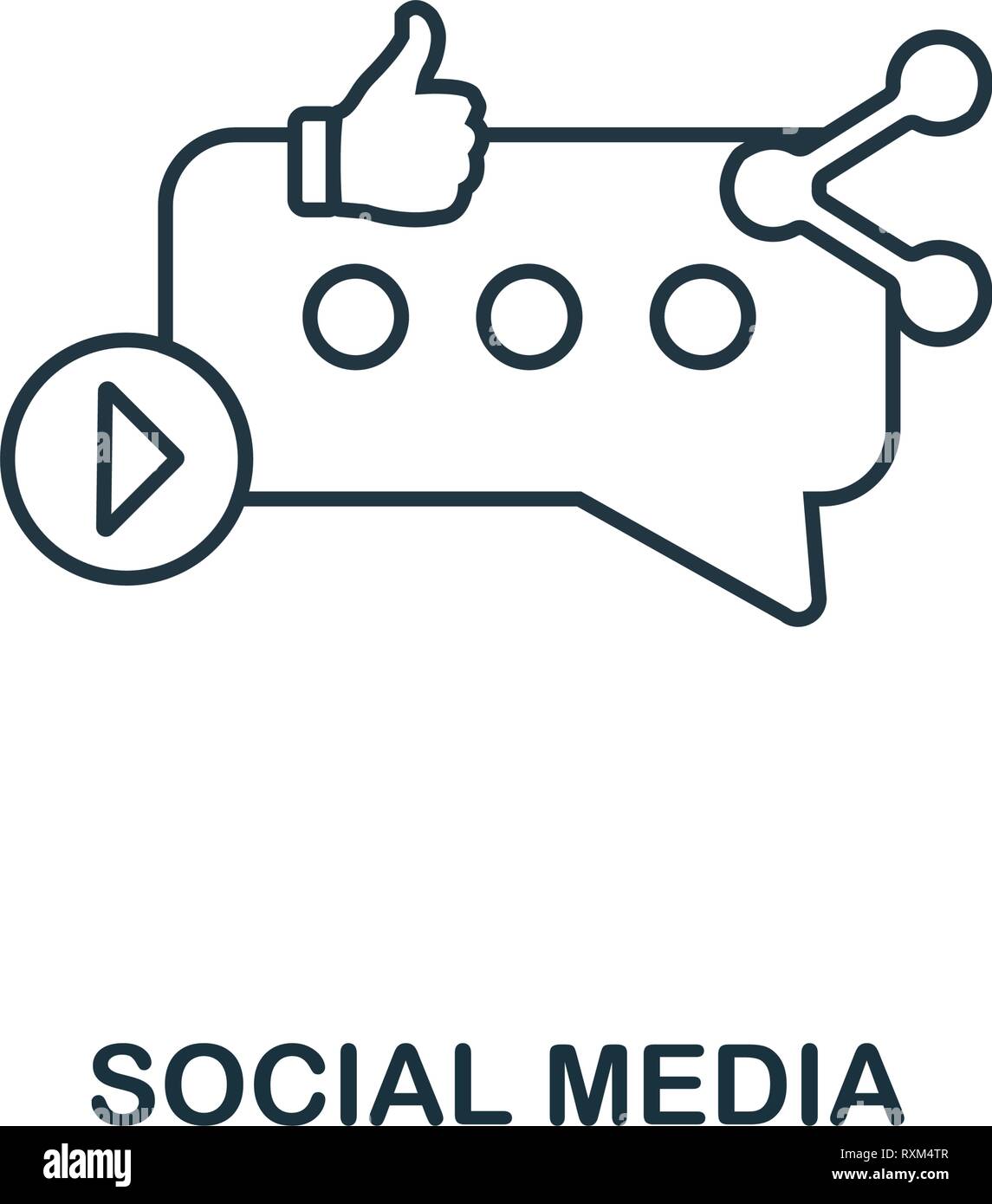 Social Media Symbol dünne Linie Stil. Symbol von online Marketing icons ...