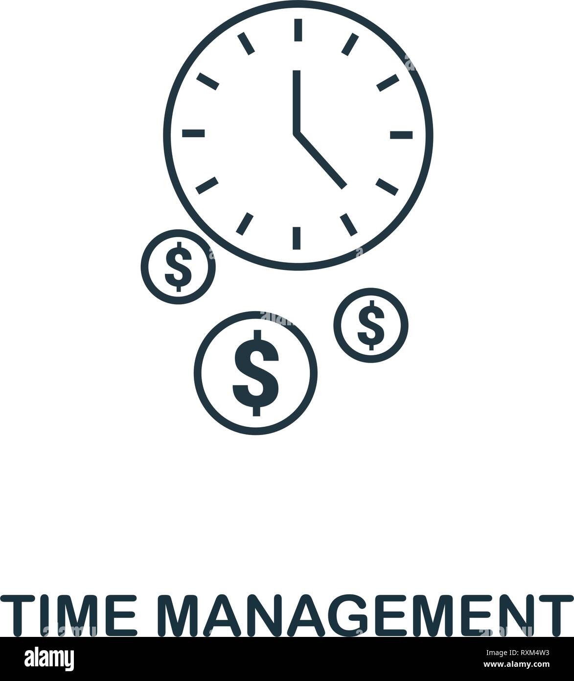 Zeit-Management Symbol dünne Linie Stil. Symbol von online Marketing ...