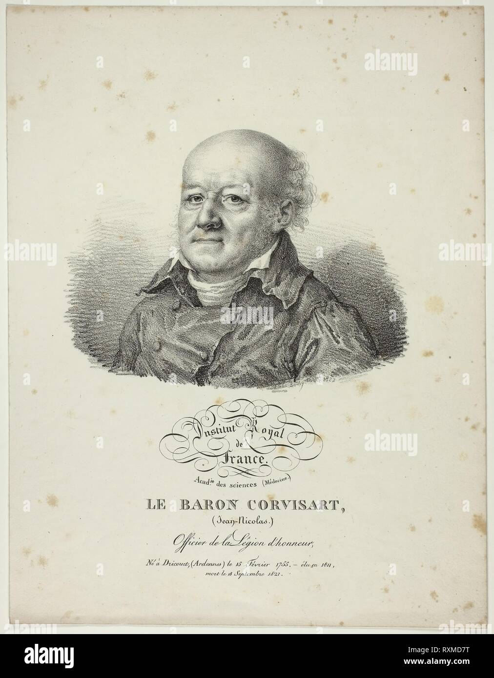 Portrait von, Baron Jean-Nicolas Corvisart. Jules Boilly; Französisch ...