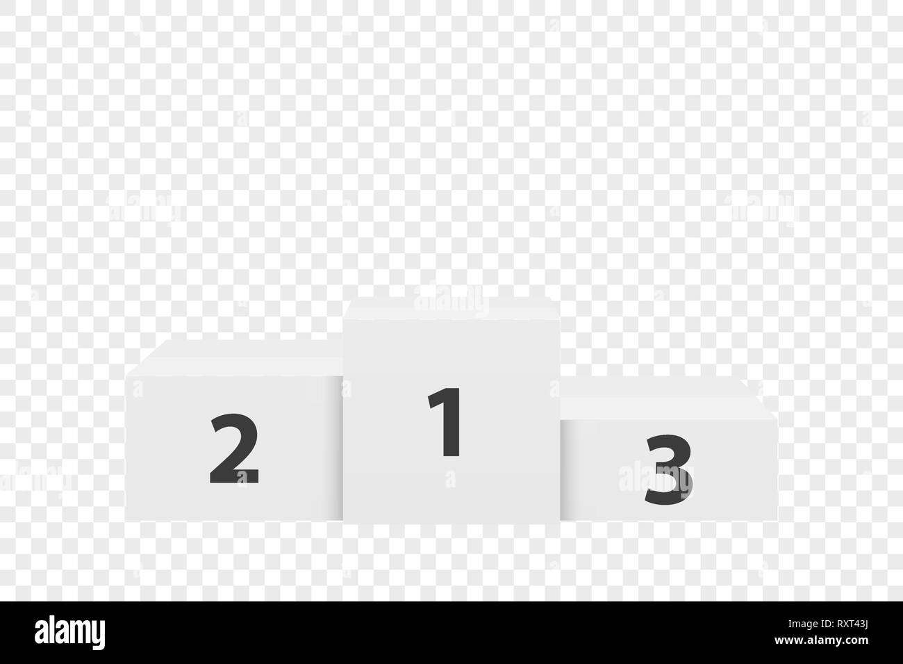 Realistische Vector3d White Siegertreppchen Closeup isoliert auf ...