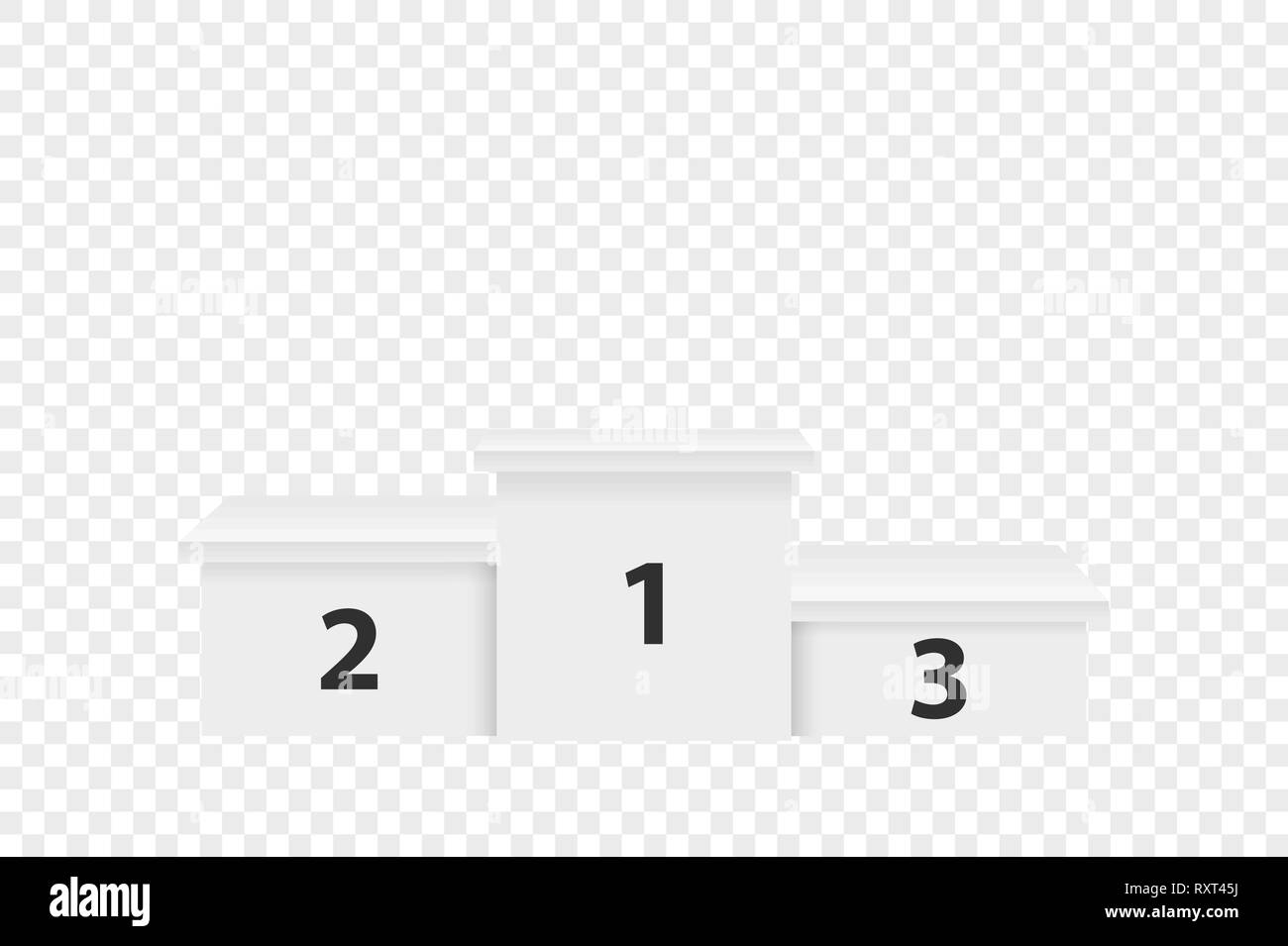 Realistische Vector3d White Siegertreppchen Closeup isoliert auf ...