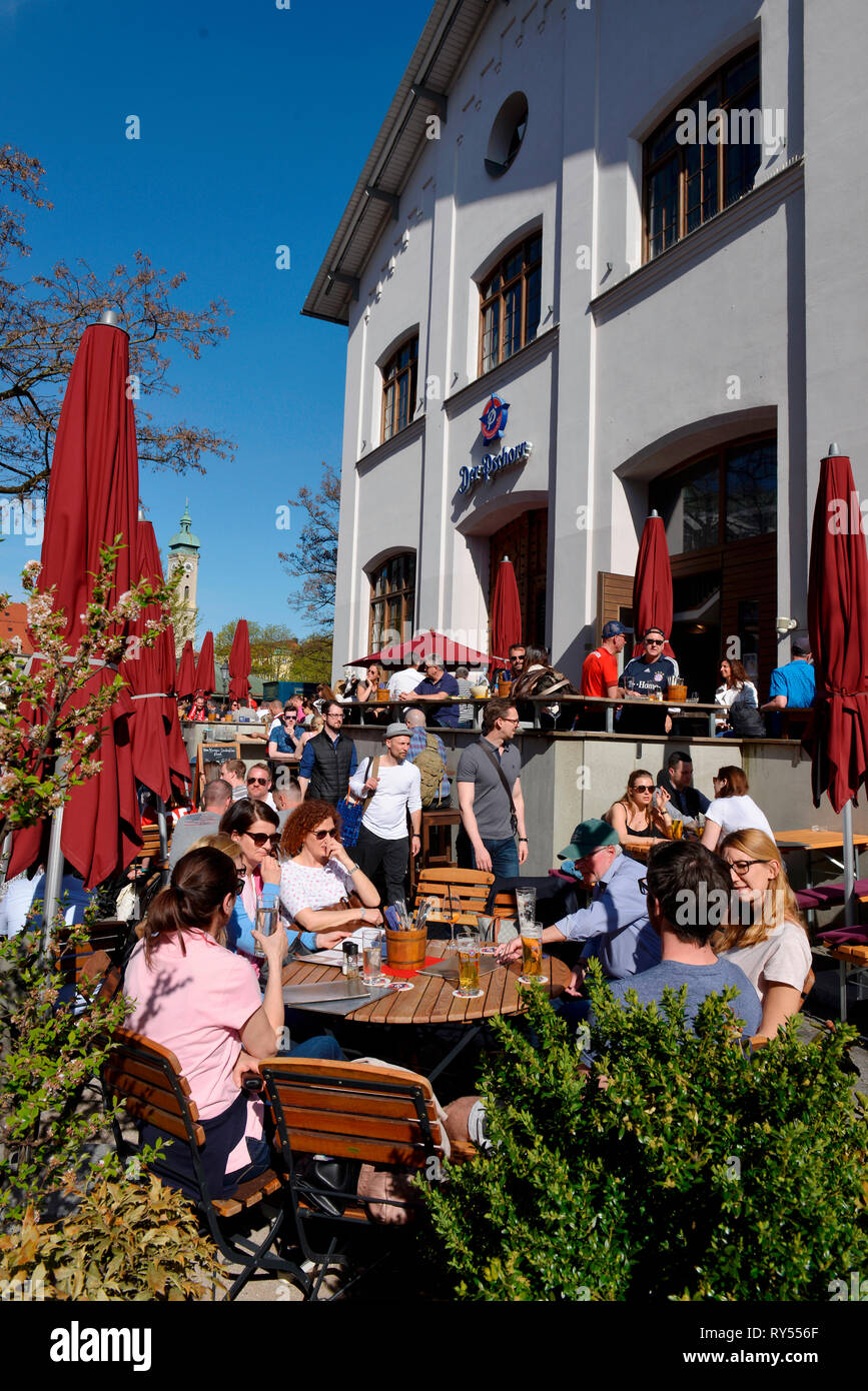 Biergarten "Der Pschorr, Viktualienmarkt, Muenchen, Bayern, Deutschland ...