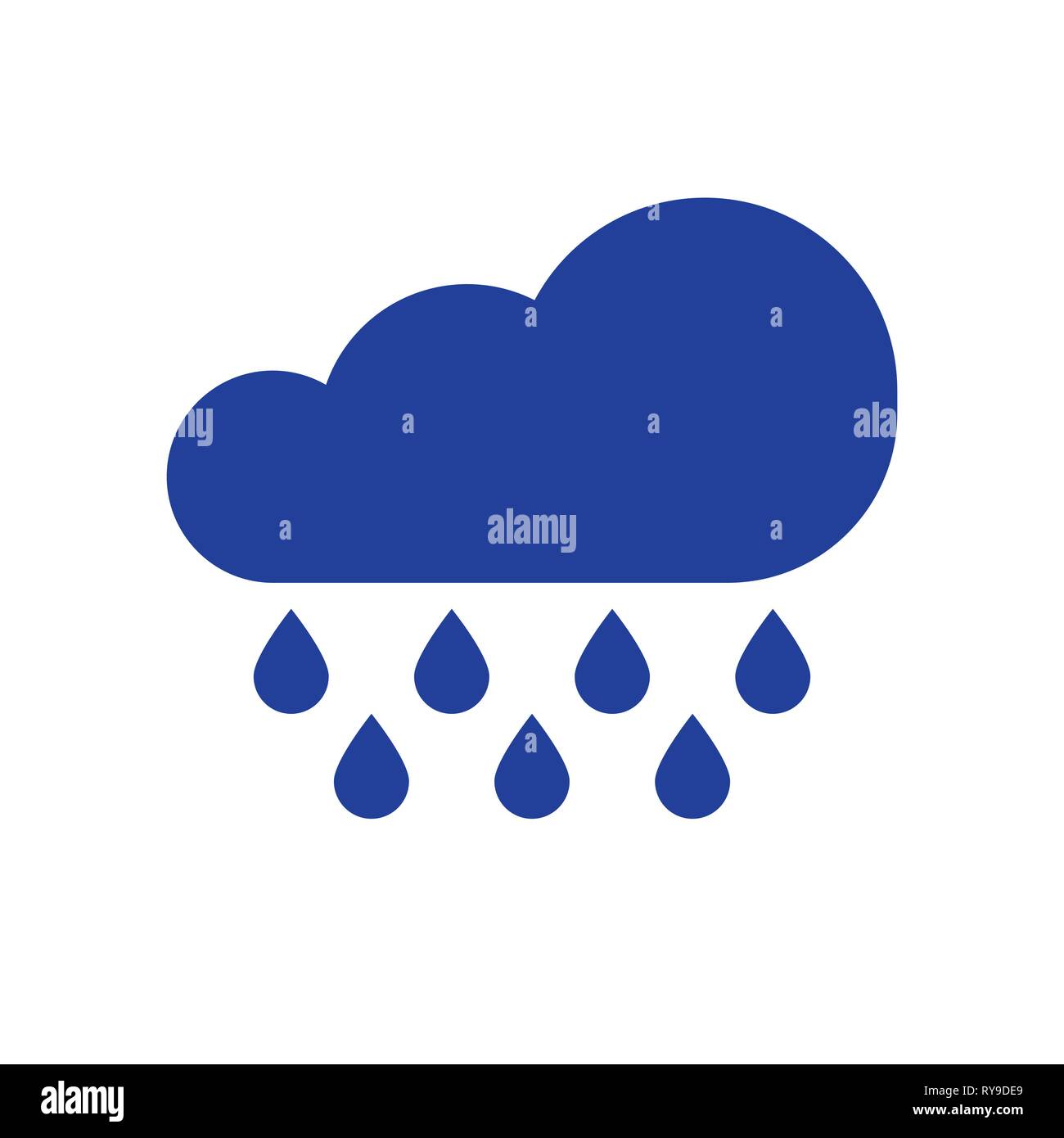 Wolke Regen Symbol. Regen Symbol im flachen Stil. Vektor Stock ...