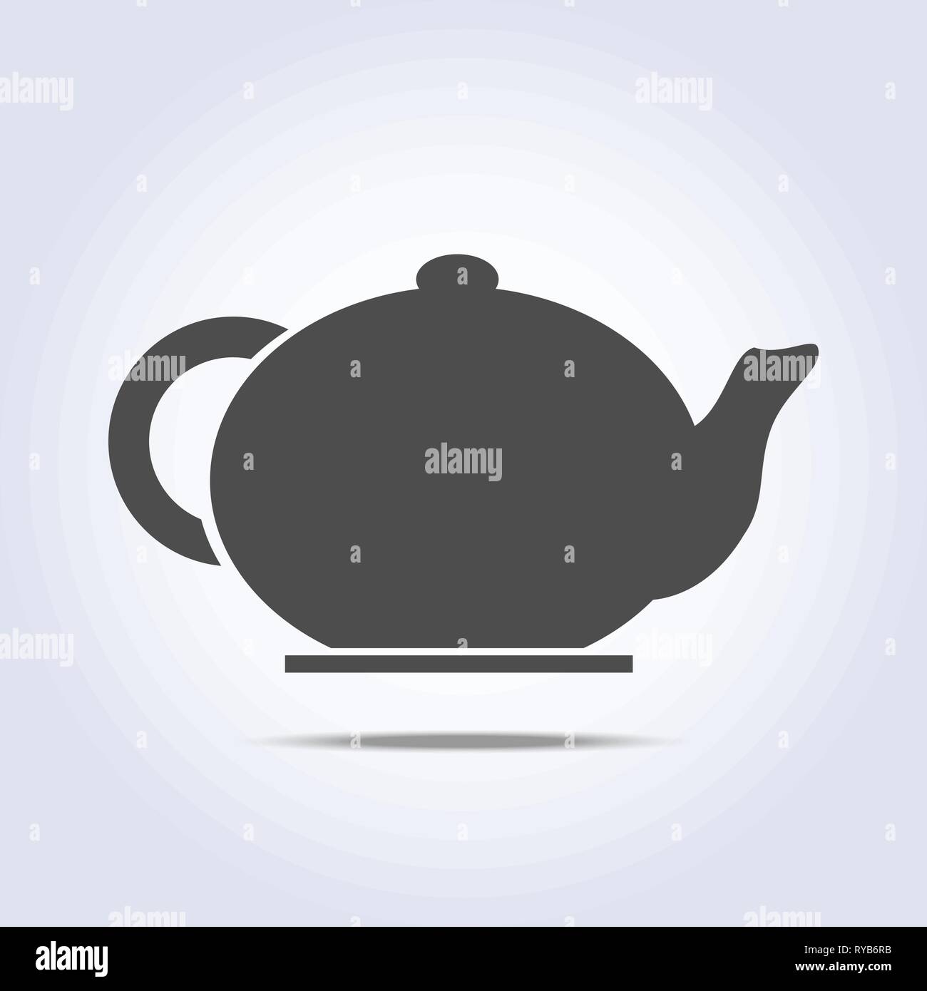 Teekanne Symbol in grauen Farben. Vector Illustration Stock ...