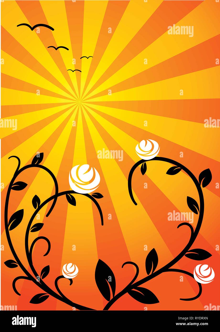 Die Sonne und die Rose - Vector Illustration Stock-Vektorgrafik - Alamy