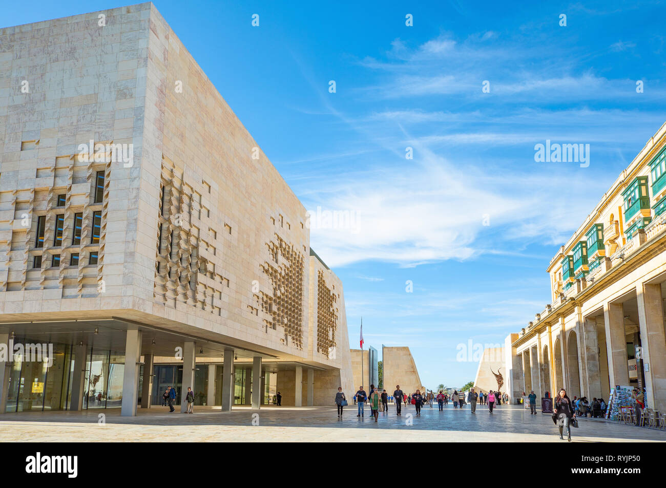 Parlament Square Valletta Stockfotos und -bilder Kaufen - Alamy