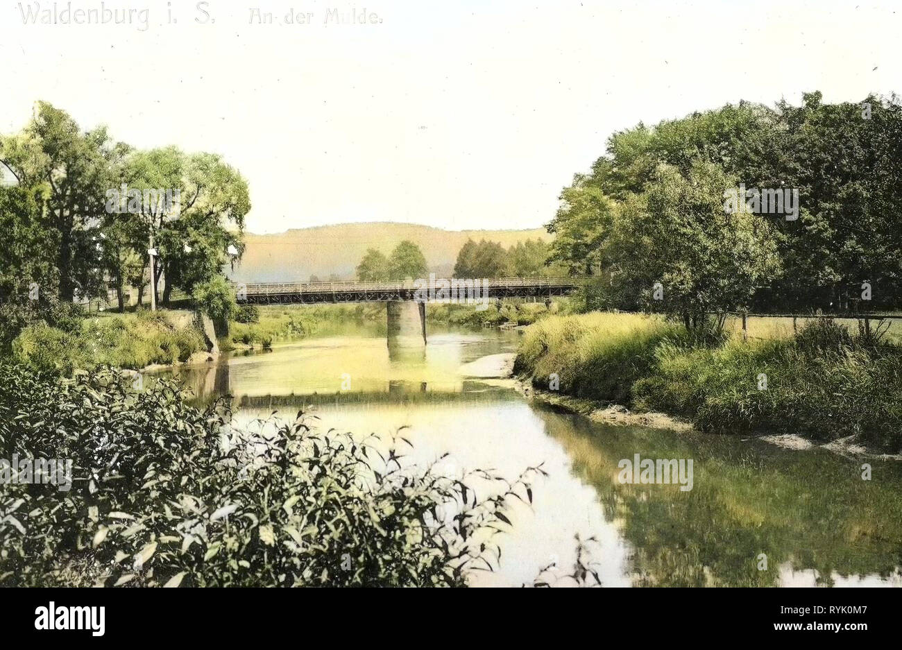 Zwickauer Mulde in Waldenburg, Brücken im Landkreis Zwickau, 1913 ...