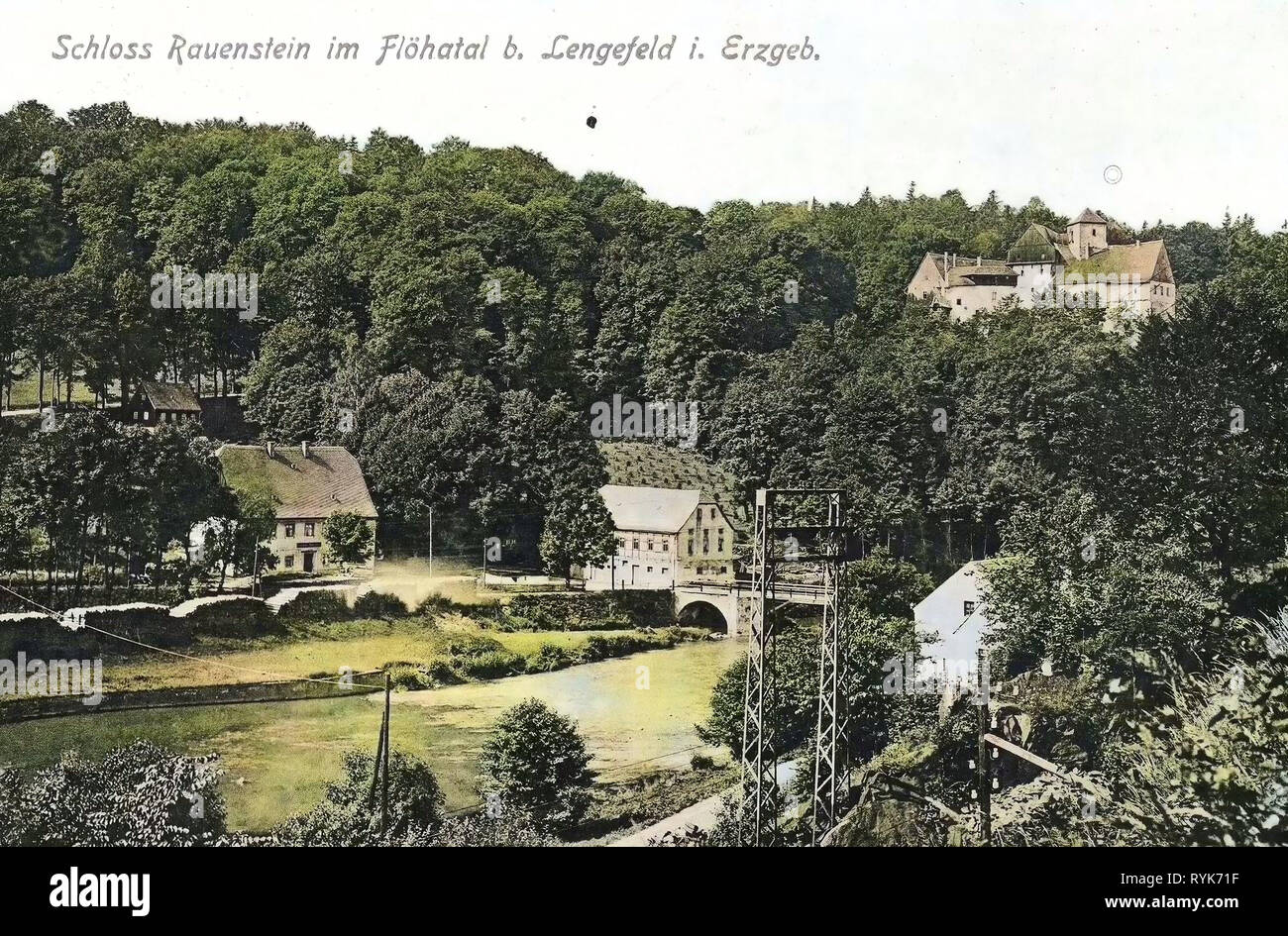 Schloss Rauenstein, Brücken im Erzgebirgskreis, Flöha (Fluss), 1918 ...